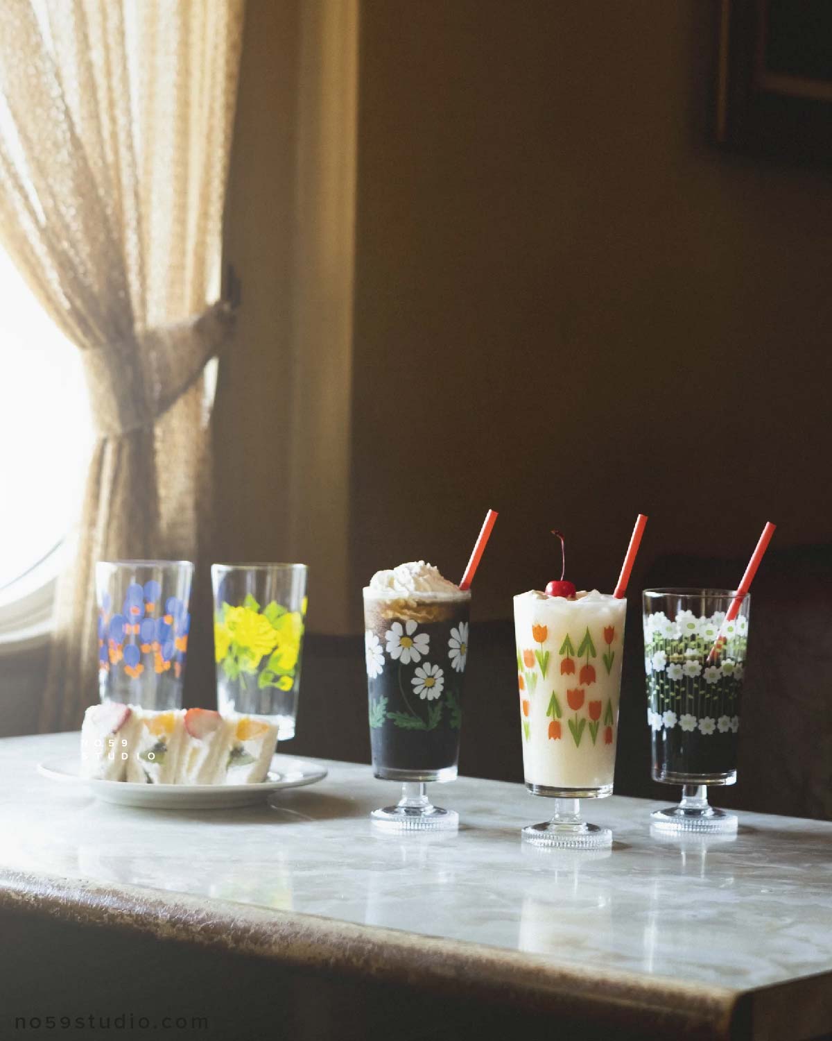 Aderia Retro Glass Tumbler with Stem – NO.59 STUDIO